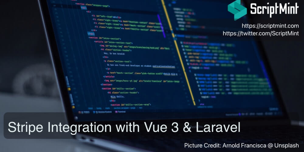 Larachat Articles Integrate Stripe Payment Gateway With Vue 3 And Laravel